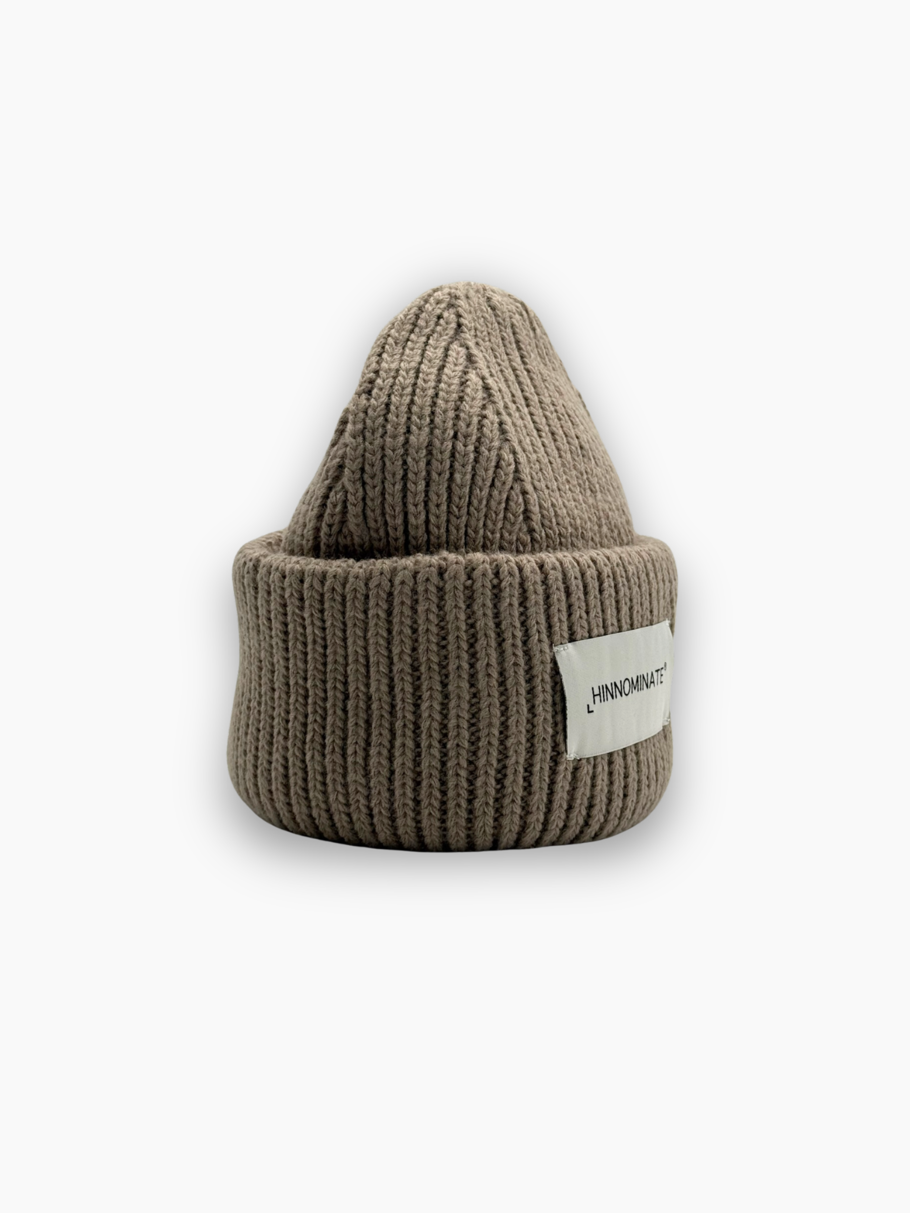 Dove Gray Knit Hat With External Label | Qlhype